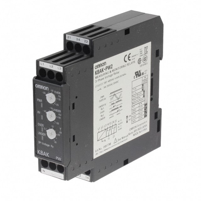 3-PHASE VOLTAGE RELAY K8AK-PW2 380/480VAC OMRON製｜電子部品・半導体通販のマルツ