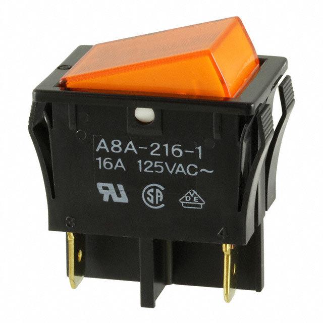 SWITCH ROCKER DPST 16A 125V A8A-216-1 OMRON製｜電子部品・半導体通販のマルツ