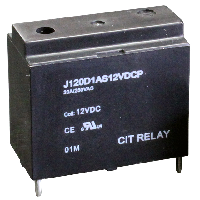 RELAY GEN PURPOSE SPST 20A 12V J120D1AS12VDCP CIT Relay and Switch製｜電子 ...