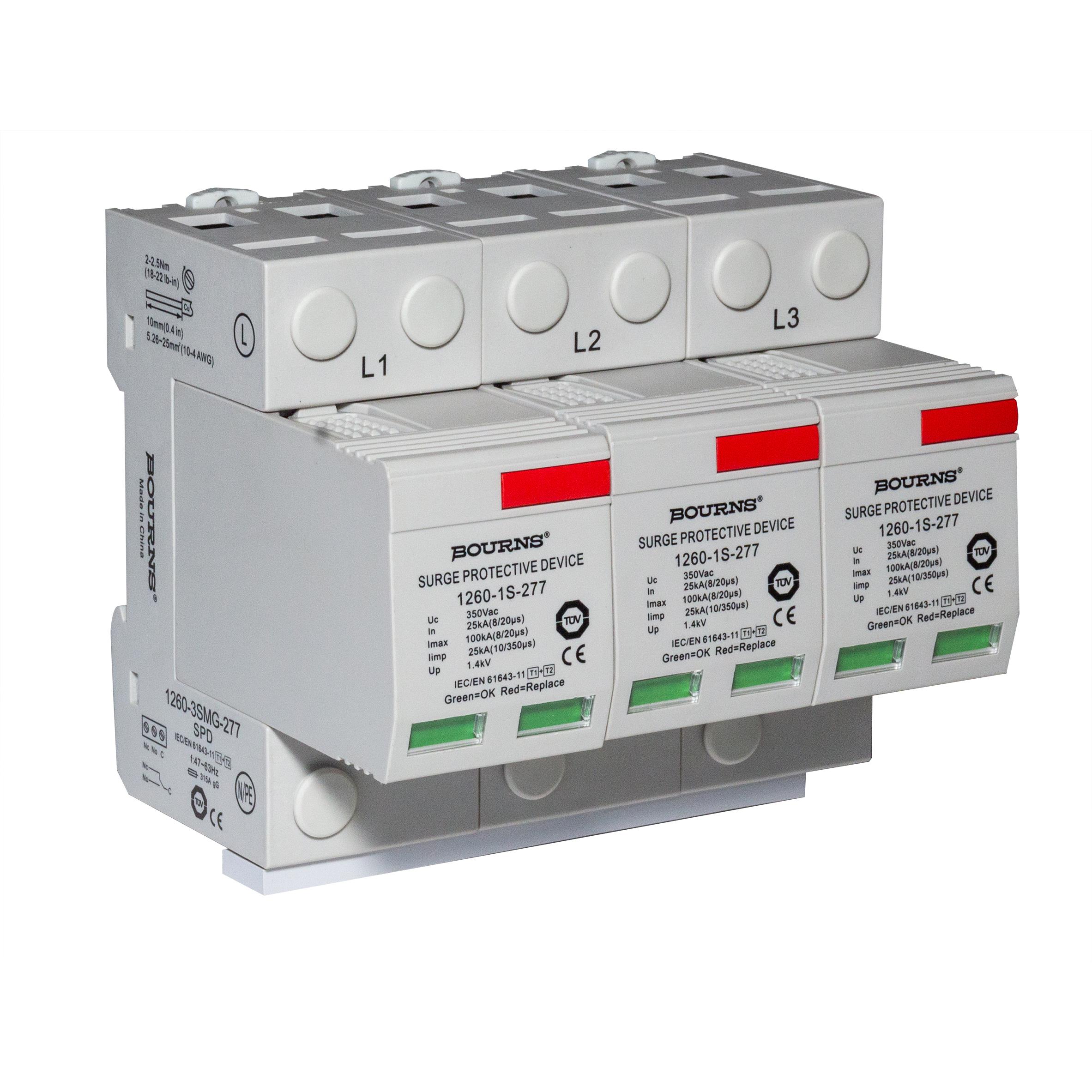 SPD HYBRID DIN 3 POLE 600VAC 1260-3S-480 Bourns Inc.製｜電子部品・半導体通販のマルツ