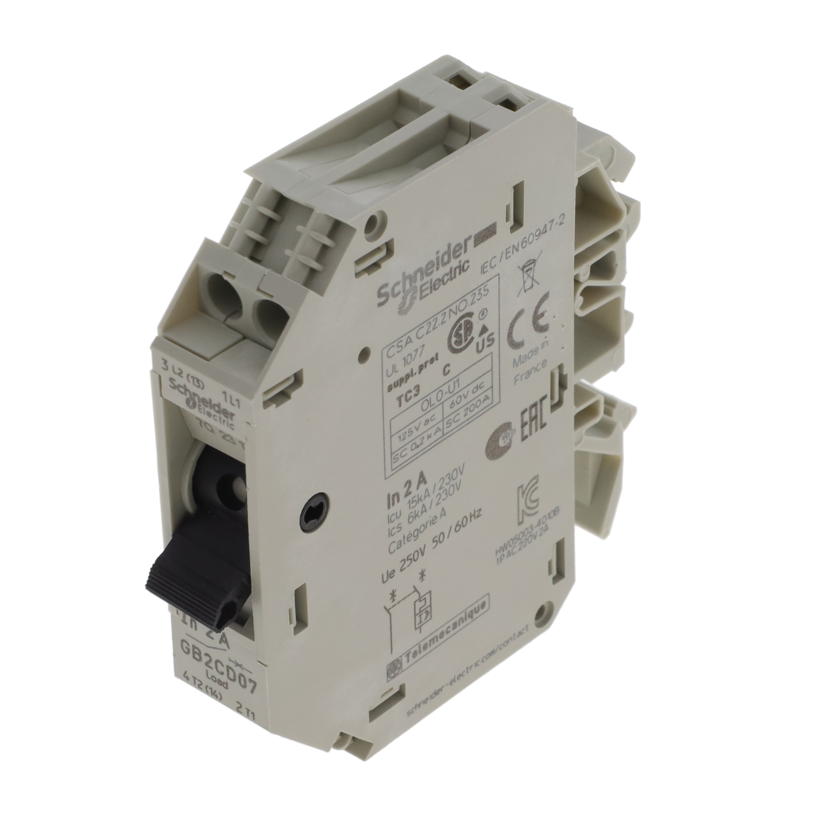 CIR BRK THRMMAG 2A 277VAC 48VDC GB2CD07 SCHNEIDER ELECTRIC製｜電子部品・半導体通販のマルツ
