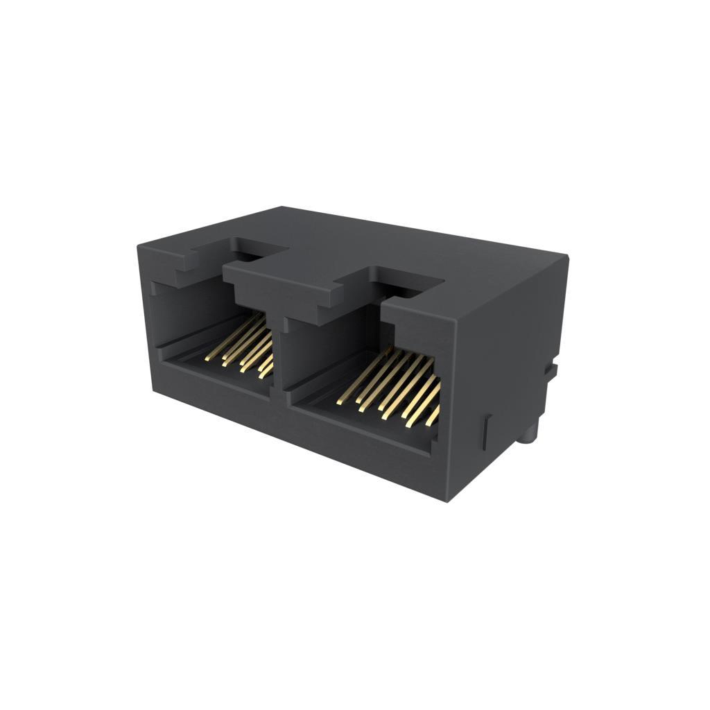 MODULAR JACK - 2P 8P8C, RA, CAT6 RJE3B2880402N Amphenol Communications ...