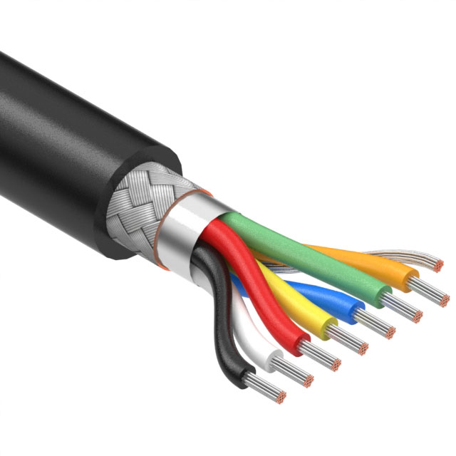 CABLE 7COND 28AWG BLACK SHLD 1M 30-01071 Tensility International Corp製 ...