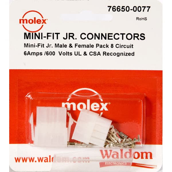 KIT CONN MINI-FIT JR 8 CIRCUITS 0766500077 モレックス製｜電子部品・半導体通販のマルツ