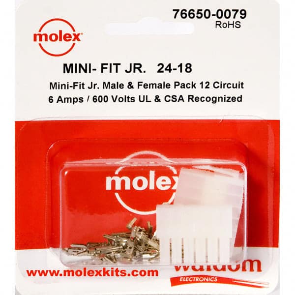 KIT CONN MINI-FIT JR 12 CIRCUITS 0766500079 モレックス製｜電子部品・半導体通販のマルツ