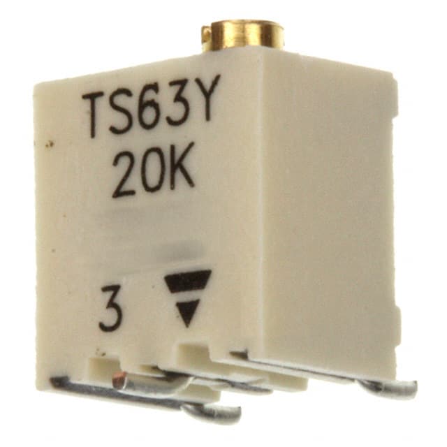 TRIMMER 20K OHM 0.25W GW TOP ADJ TS63Y203KR10 VISHAY製｜電子部品・半導体通販のマルツ
