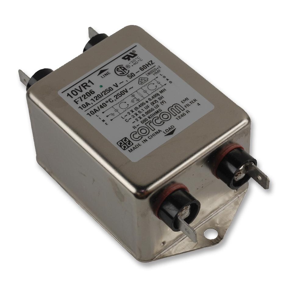 FILTER RFI 10A 250VAC SPADE 10VR1 TE Connectivity(Tyco Electronics)製｜電子 ...