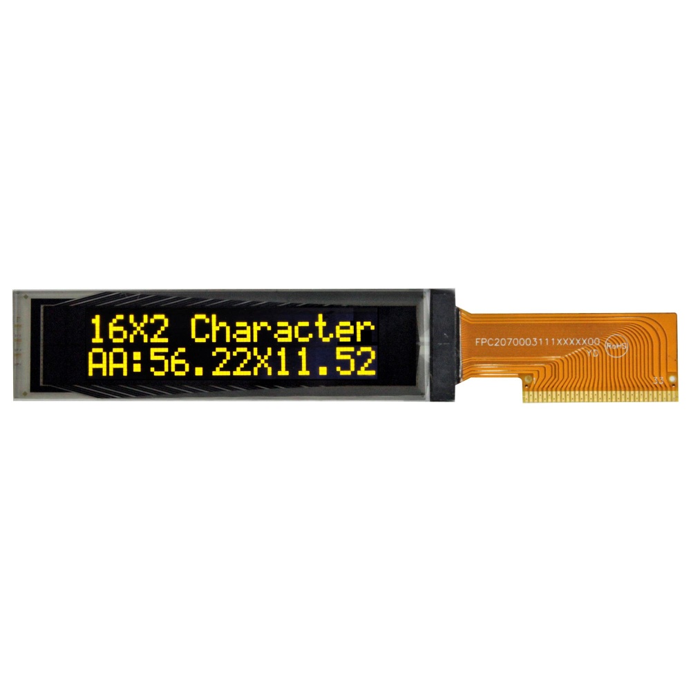 DISPLAY OLED 16X2 YELLOW ON BLACK O016O002CLPP5N0000 VISHAY製｜電子部品・半導体通販のマルツ