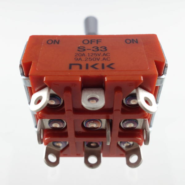 小形トグルスイッチON-OFF-ON S-33-J NKKスイッチズ製|電子部品 小形トグルスイッチON-OFF-ON S-33-J NKKスイッチズ製|電子部品