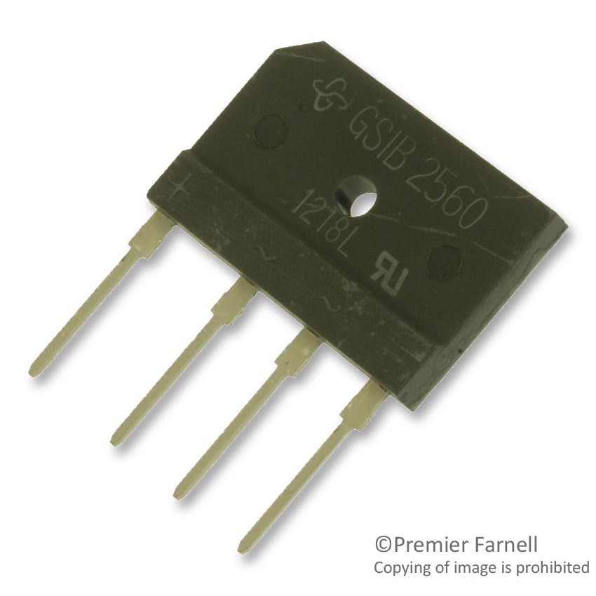 BRIDGE RECTIFIER SINGLE PHASE 25A 600V THOUGH HOLE GSIB2560-E3/45 ...