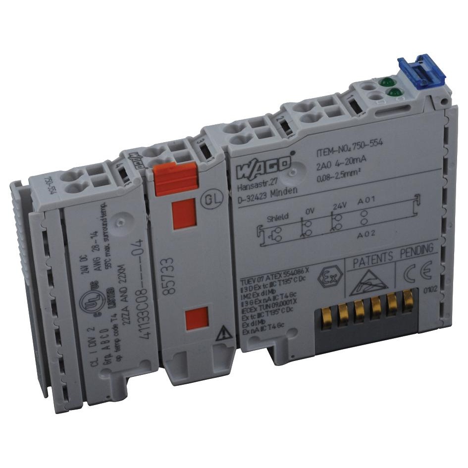 I/O MODULE 2 CHANNEL ANALOG OUT 70MA 750-554 WAGO製｜電子部品・半導体通販のマルツ