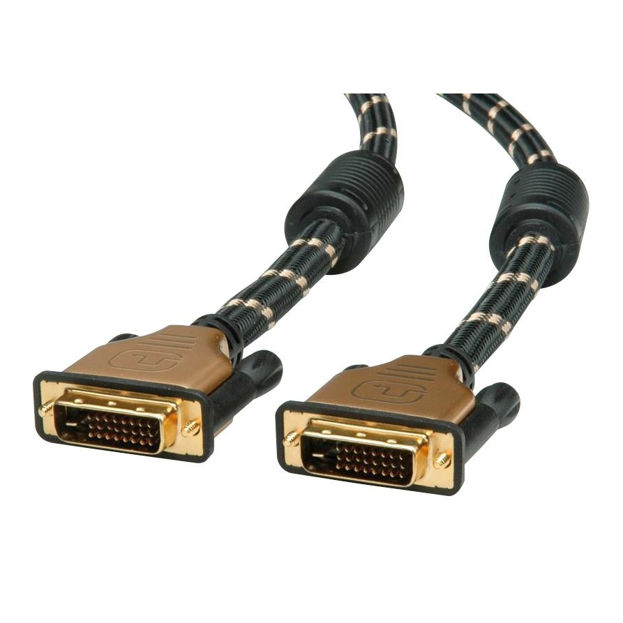 MONITOR CABLE DVI-D PLUG 1M BLK/GOLD 11.04.5511 ROLINE製｜電子部品・半導体通販のマルツ