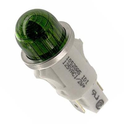 LAMP INDICATOR NEON GREEN 125V 1052QA5. Visual Communications Company ...