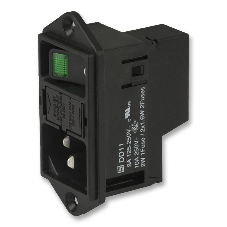 INLET IEC 2P SWITCH W/OUT FUSE DRAWER DD11.0123.1111 Schurter Inc.製｜電子 ...