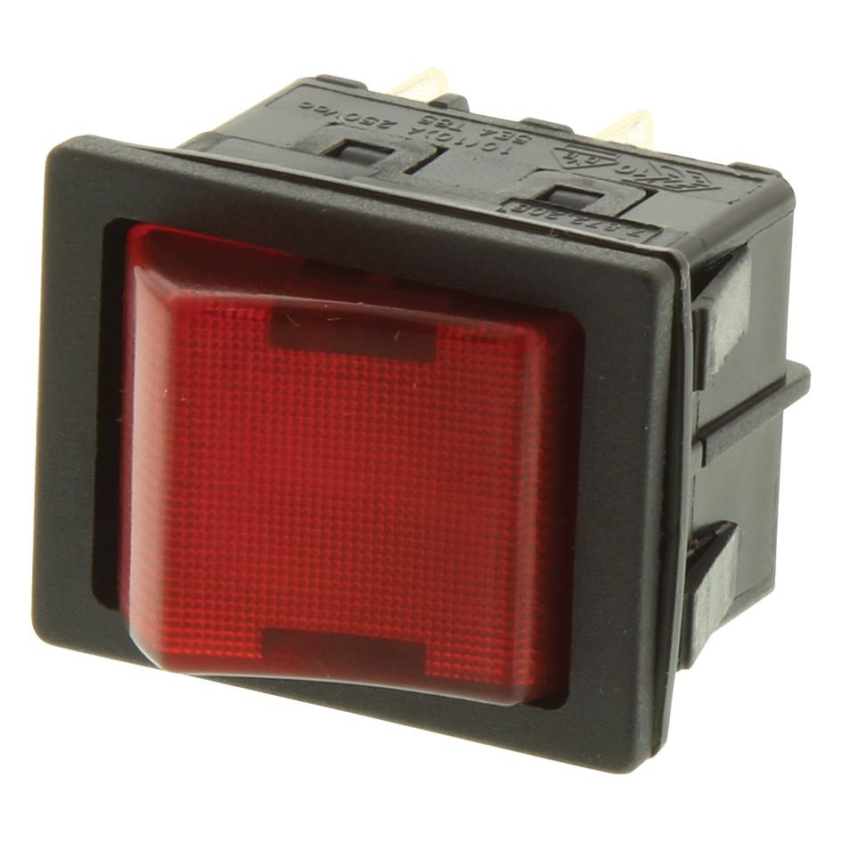 SWITCH ROCKER DPST 16A 125V RED RBW2ABLKRILEF1 E-Switch製｜電子部品・半導体通販のマルツ