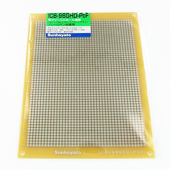 ユニバーサル基板 鉛フリー 両面 ガラスエポキシ スルホールはんだ 160×115mm ICB-96GHD-PBF サンハヤト製｜電子部品・半導体通販のマルツ