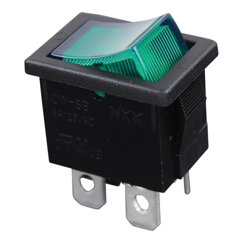 SWITCH ROCKER DPST 9A 125VAC GREEN CWSB21FAFF NKKスイッチズ製｜電子部品・半導体通販のマルツ