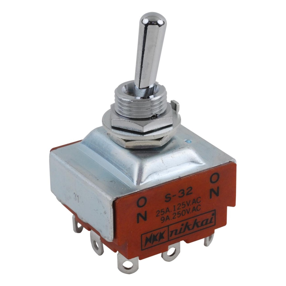 SWITCH TOGGLE 3PDT 25A 125VAC S32 NKKスイッチズ製｜電子部品・半導体通販のマルツ