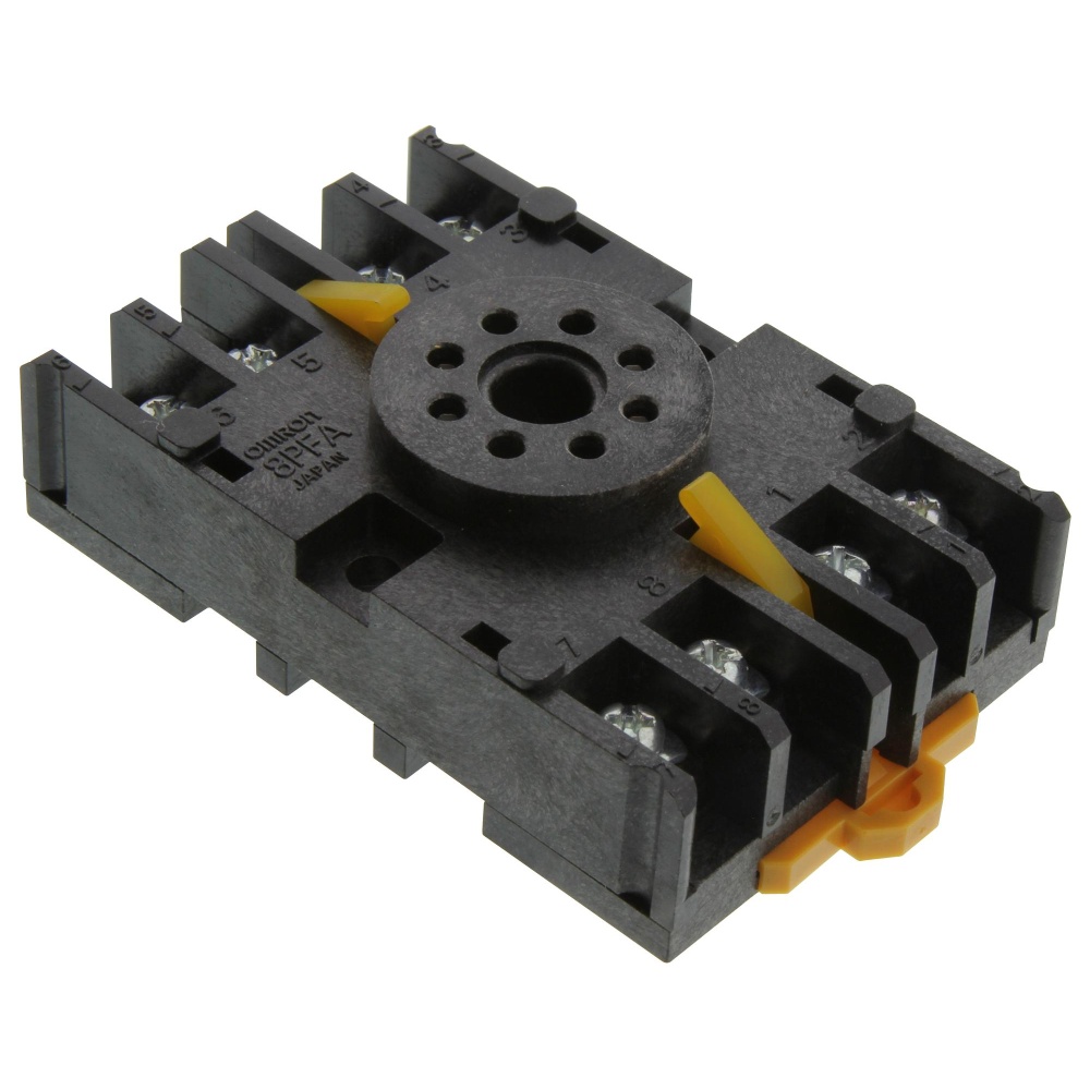 RELAY SOCKET 8 PIN DIN RAIL 8PFA OMRON製｜電子部品・半導体通販のマルツ