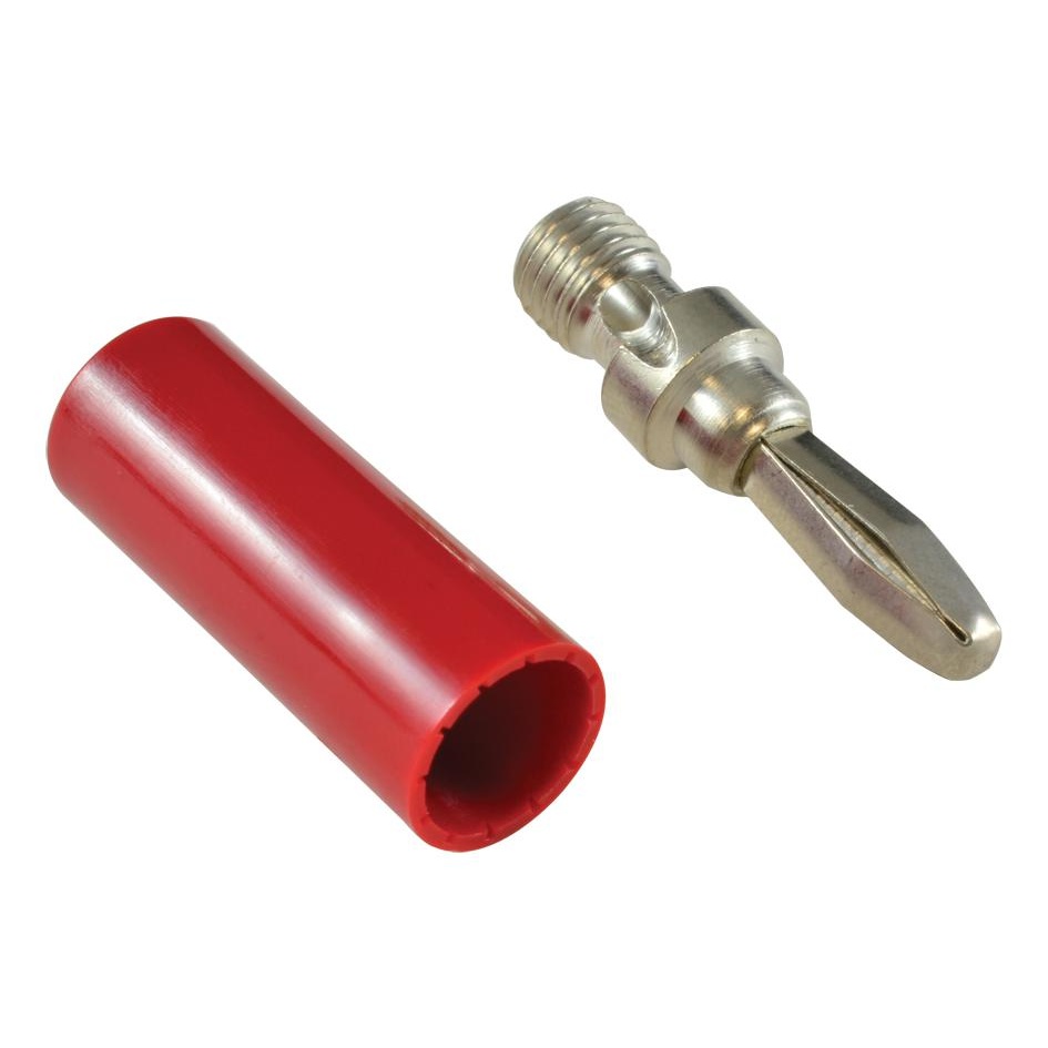 BANANA PLUG 15A SOLDERLESS RED 108-1722-103 Cinch Connectivity ...