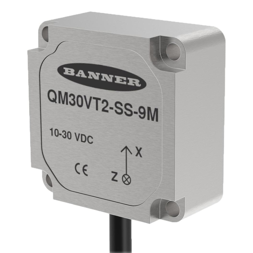 VIBRATION/TEMPERATURE SENSOR 30VDC SS QM30VT2-SS-9M BANNER ENGINEERING製 ...