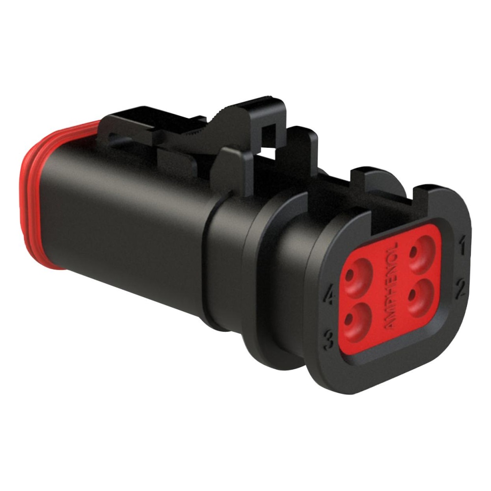 AUTOMOTIVE HOUSING PLUG 4POS BLACK AT06-4S-OMBLK AMPHENOL SINE/TUCHEL製 ...