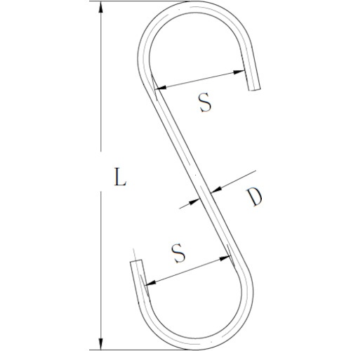 Sフック スチール製 300mm 黒 TSTS5300BK トラスコ製｜電子部品・半導体通販のマルツ