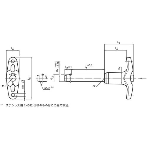 HALDER ボール・ロック・ピン・セルフ・ロッキング T形グリップ付 ピン径10ワーク最大厚100 22340.0056 ロームヘルド・ハルダー製｜電子部品・半導体通販のマルツ
