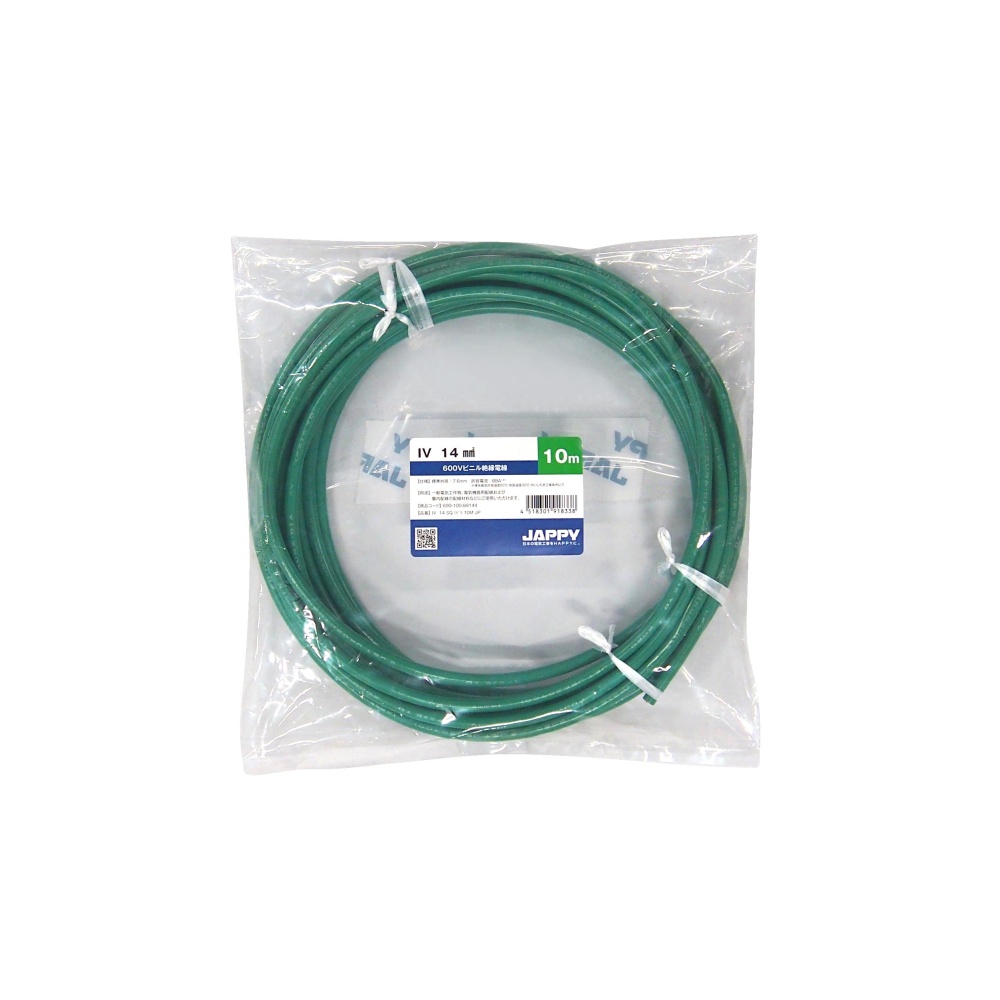 ビニル絶縁電線 IV-14SQﾐﾄﾞﾘ-10M-JP JAPPY製｜電子部品・半導体通販のマルツ