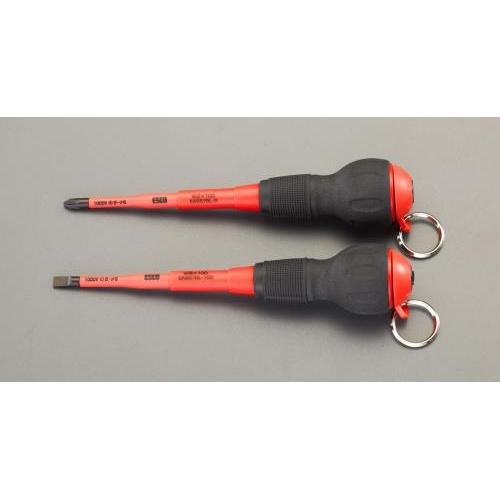 絶縁グリップドライバーセット(落下防止リング付) EA557BL-10 エスコ製｜電子部品・半導体通販のマルツ