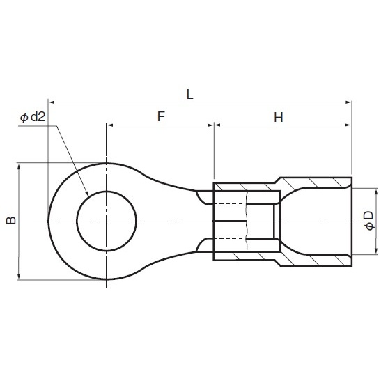 環境配慮形絶縁被覆付丸形端子 TMEX-1.25-4M-YEL ニチフ製｜電子部品・半導体通販のマルツ