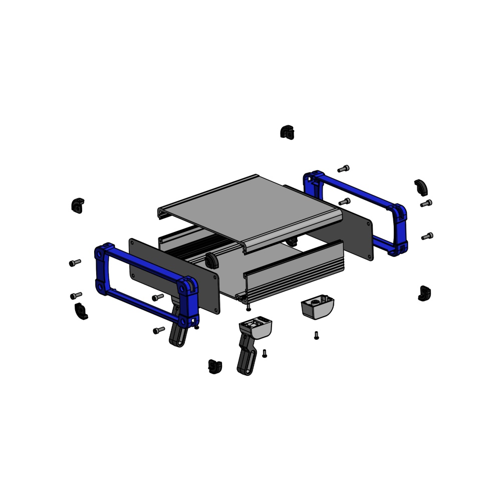 EXPT型チルトレッグ付アルミケース(ブラック/ネイビー) EXPT20-9-25BN タカチ電機工業製｜電子部品・半導体通販のマルツ