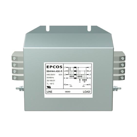 POWER LINE FILTER 3 PHASE 25A 440VAC B84144A0025R000 EPCOS (TDK)製｜電子部品 ...