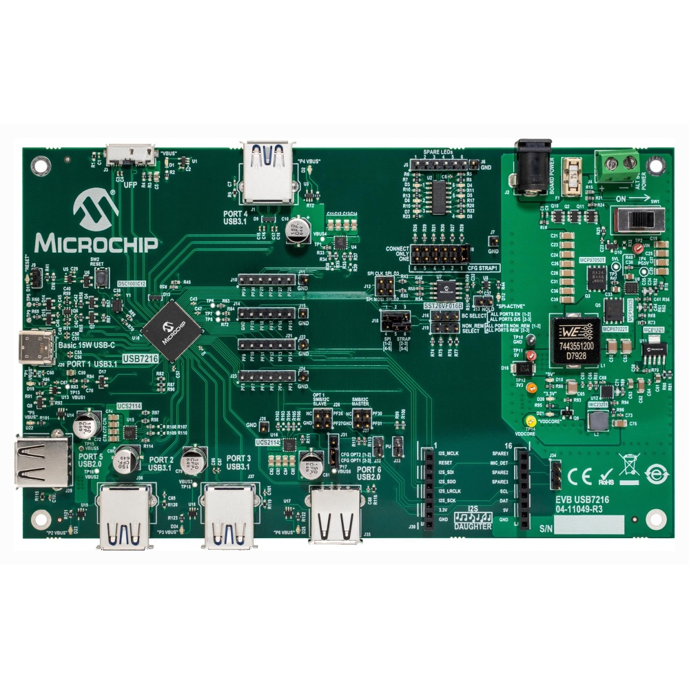 EVAL BOARD USB TYPE-C HUB CONTROLLER EVB-USB7216 Microchip製｜電子部品・半導体通販のマルツ