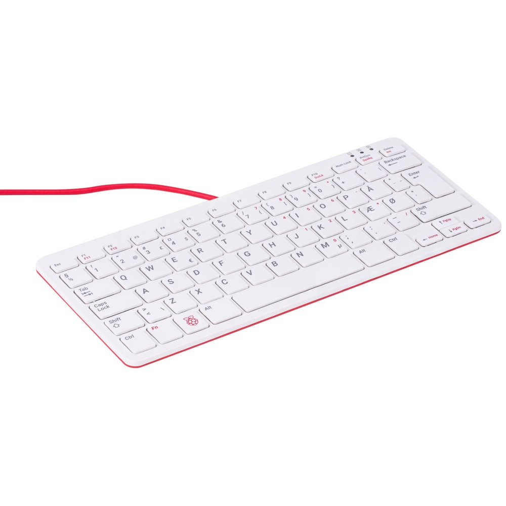KEYBOARD RED/WHITE - DENMARK RPI RPI-KEYB (DK)-RED/WHITE Raspberry Pi製 ...