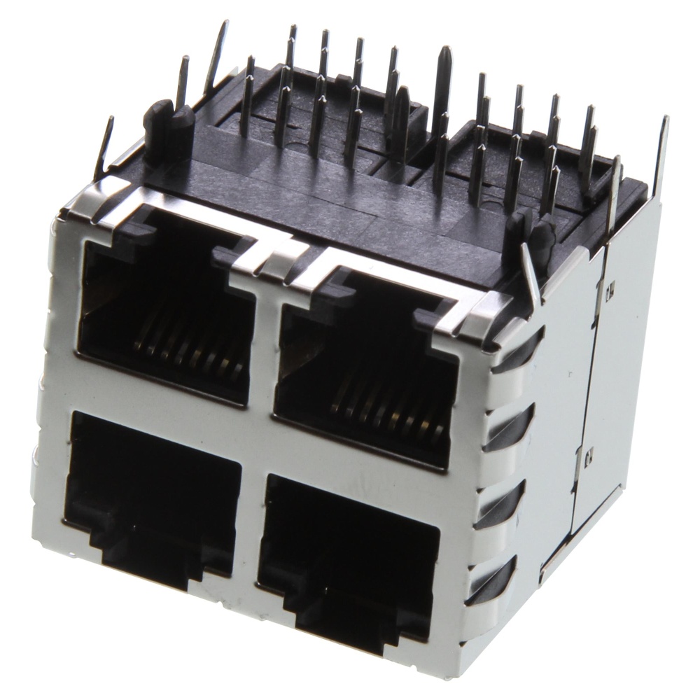 RJ45 CONN R/A JACK 8P8C 4PORT SHLD SS-7388H22S-PG4-AC-50 Stewart ...