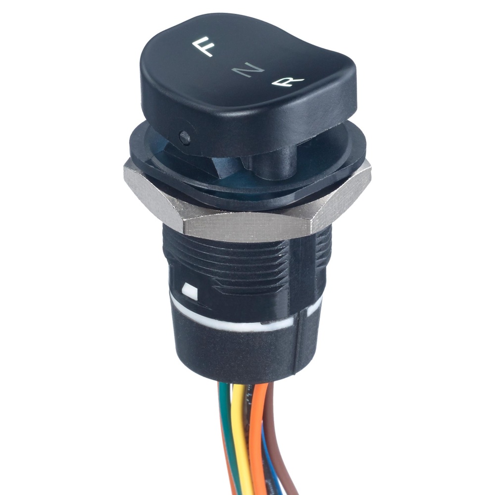 ROCKER SW DP3T 1A 24VDC PANEL BLACK FNRCF4FSS2N2XWRX53XPM Apem Inc.製｜電子 ...