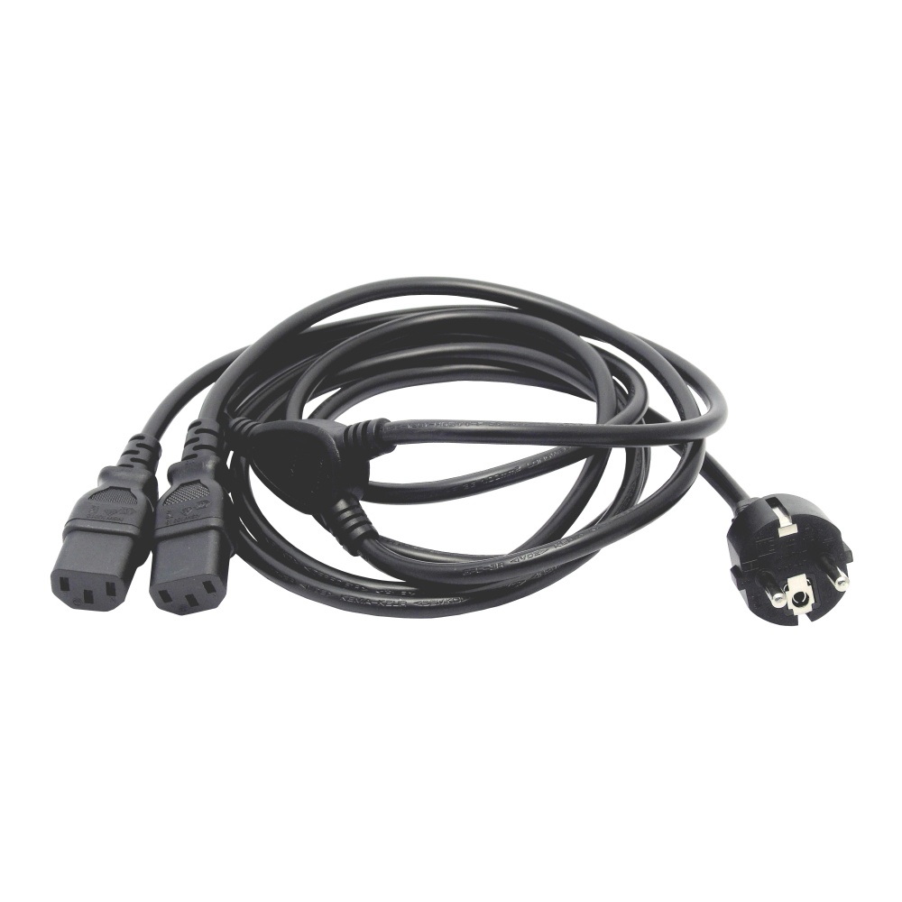 POWER CORD CEE7/7 PLUG-2X IEC C13 2.5M GW-151737 MULTICOMP製｜電子部品・半導体通販のマルツ