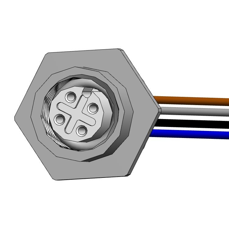SENSOR CORD 4P M12 RCPT-FREE END 12inch FPM12A04I12DF01 Norcomp Inc.製 ...