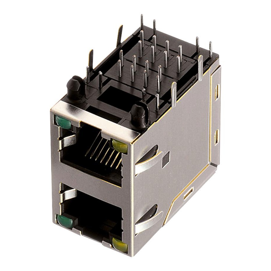 RJ45 CONN R/A JACK 8P8C 2STACK TH 615016245421 WURTH ELEKTRONIK製｜電子部品 ...
