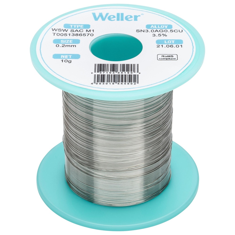 SOLDER WIRE 96.5/3/0.5 SN/AG/CU 100G T0051402599 ウェラー製｜電子部品・半導体通販のマルツ