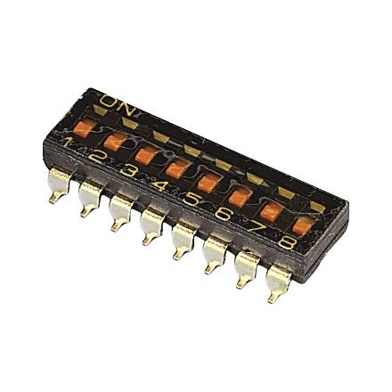DIP SW SPST 8POS 0.025A 24VDC SMD A6S-8102-PH OMRON製｜電子部品・半導体通販のマルツ
