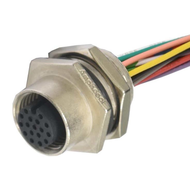 SENSOR CORD M12 RCPT-FREE END 7.87inch M12A-17PFFC-SF8C20 Amphenol LTW製 ...