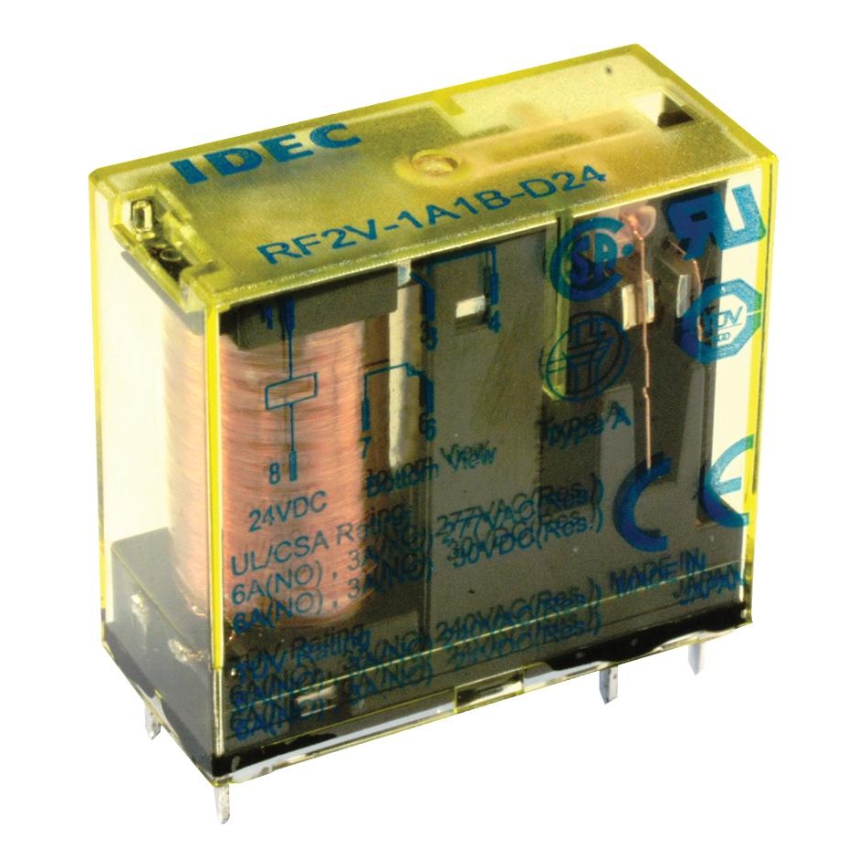 POWER RELAY SPST-NO/NC 24VDC 6A THT RF2V-1A1B-D24 IDEC製｜電子部品・半導体通販のマルツ