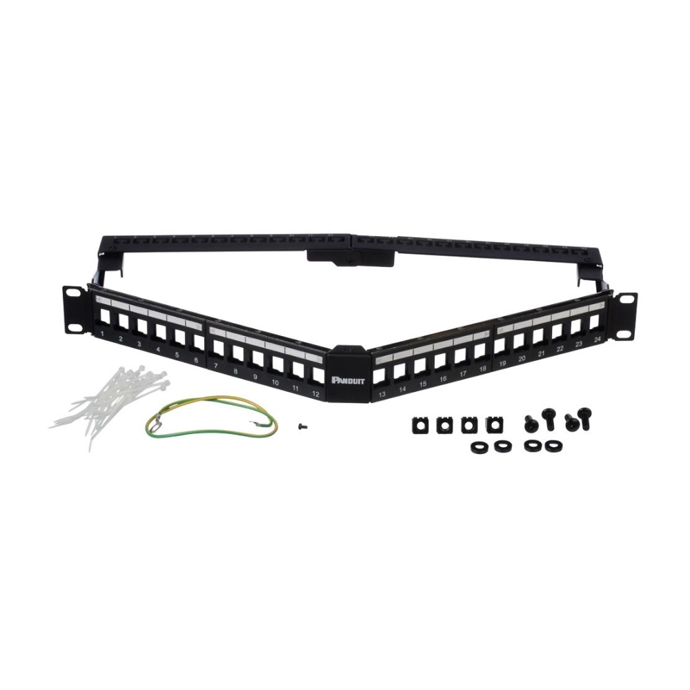 PATCH PANEL 48 PORT 2U ANGLED BLACK KPA24WSBL Panduit製｜電子部品・半導体通販のマルツ