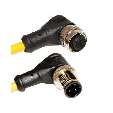 M12 CORD 4-POS MALE RIGHT ANGLE-FEMALE RIGHT ANGLE 22 AWG 1M 68AK2089 ...
