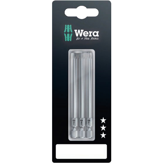 WERA ヴェラ 3本入 Torx 内側トルクスネジ用 ドライバービット 差込6.35mm 刃先サイズTX30 全長89mm 073474 ...