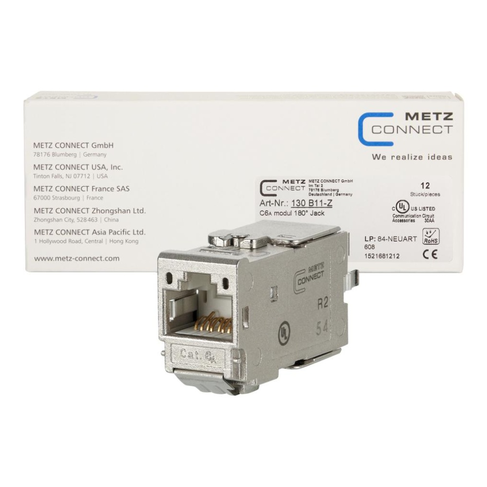 MODULAR CONN 8P8C RJ45 JACK CAT6A 130B11-Z METZ CONNECT製｜電子部品・半導体通販のマルツ