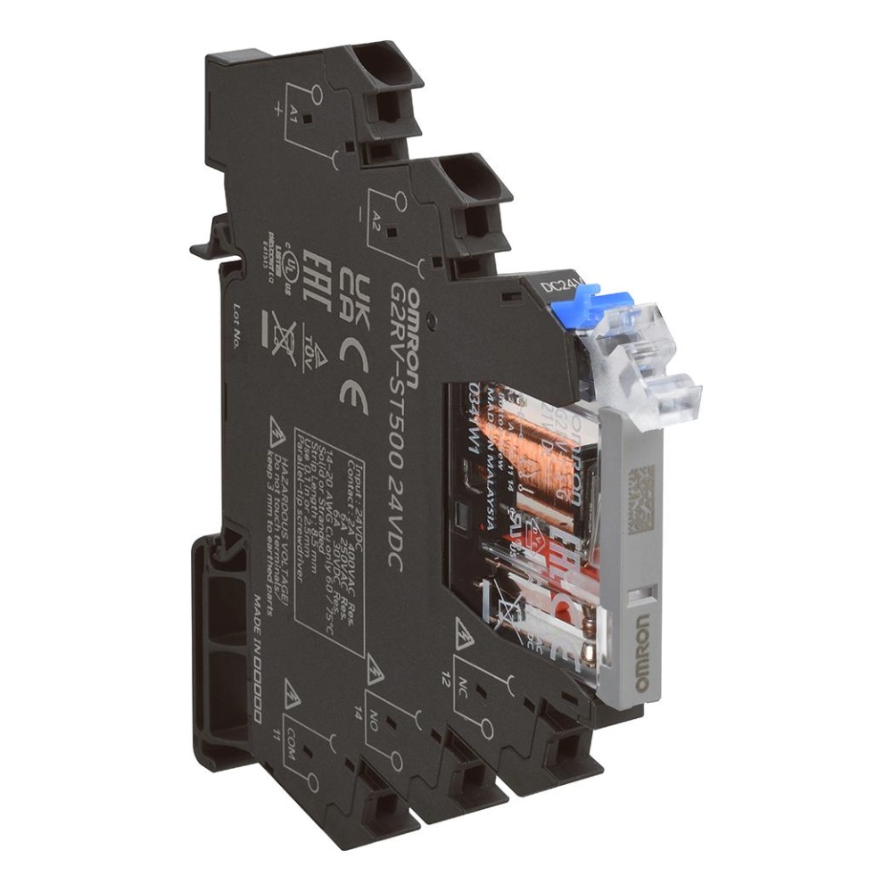 SLIM I/O RELAY SPDT 24VDC 6A DIN G2RV-ST501 24VDC OMRON製｜電子部品・半導体通販のマルツ