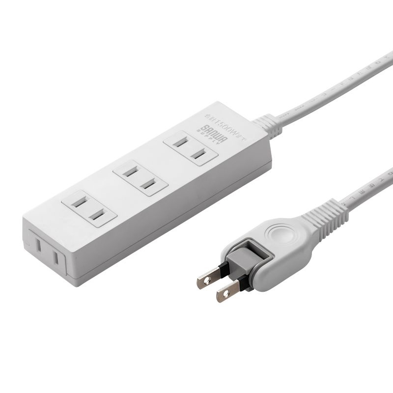 火災予防タップ・2P・4個口・3m・ホワイト TAP-TSH43N2 サンワサプライ製｜電子部品・半導体通販のマルツ